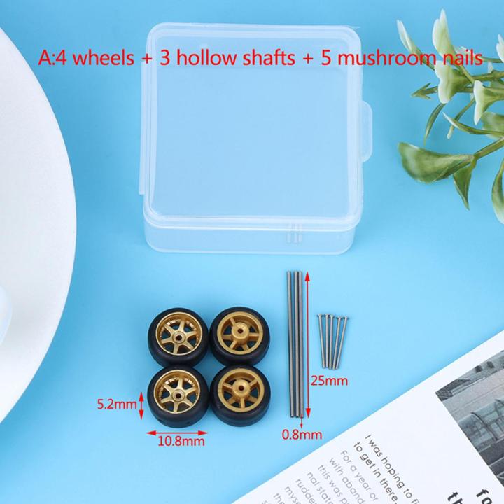 （New）1/64 Wheel For Hotwheel With Rubber Tire Hollow haft Model Car ...