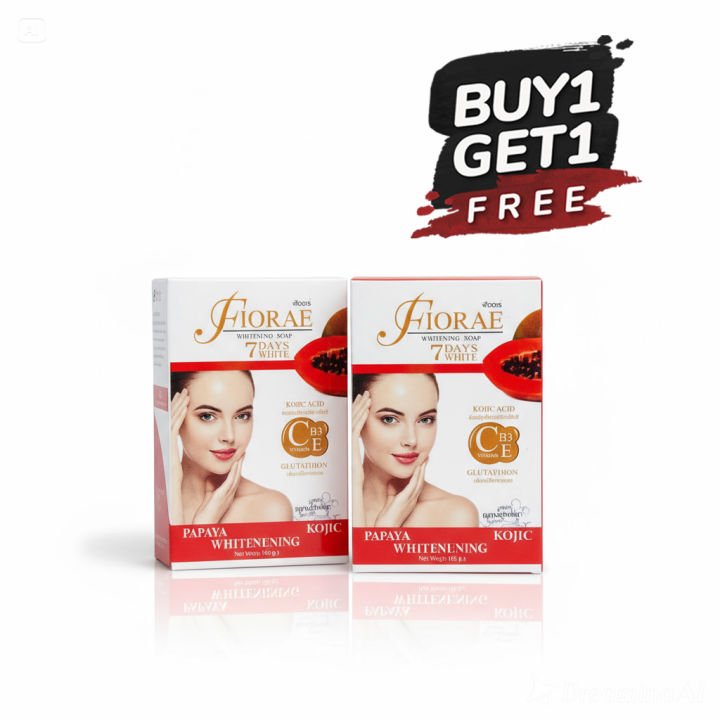 Fiorae Papaya & Gluta Plus Kojic Whitening Soap 165g – Brightening ...