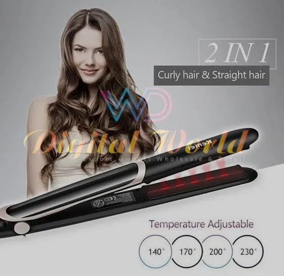 Kemei KM-2219 Ceramic Electric Hair Straightening Iron Infrared Hair Straightner | Daraz.com.bd
