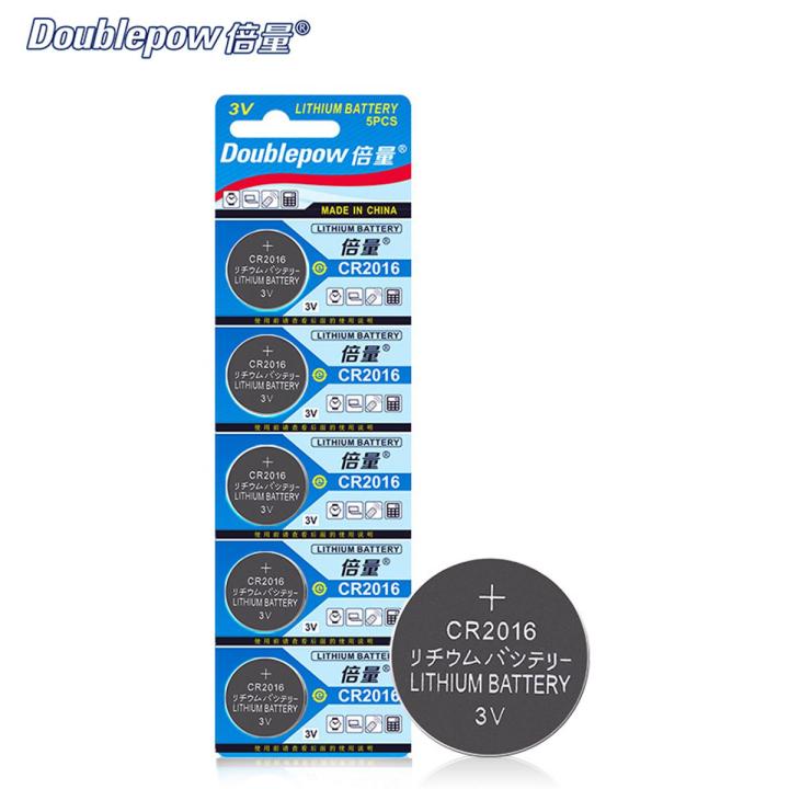 Doublepow CR2016 3V Lithium Battery, Button Cell Battery, Pack of 5 | Daraz.com.bd
