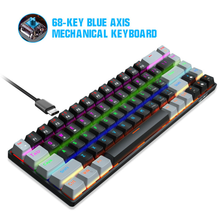 V800 Mechanical Keyboard Blue Axis Red Axis 68-key Dual-color RGB ...