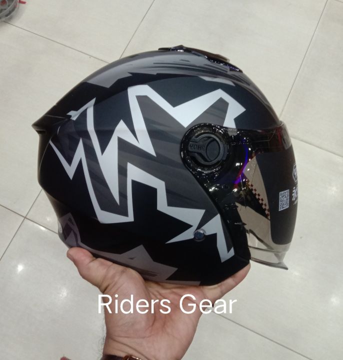 Yohe 877 Black Graphics Halfface Helmet For Riding Bike For Man/Woman ...