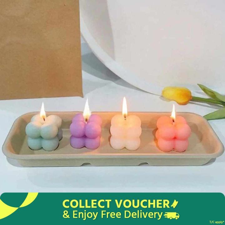 Mini Bubble Candles Set of 2 Multicolor Scented Decorative Design 4cm ...