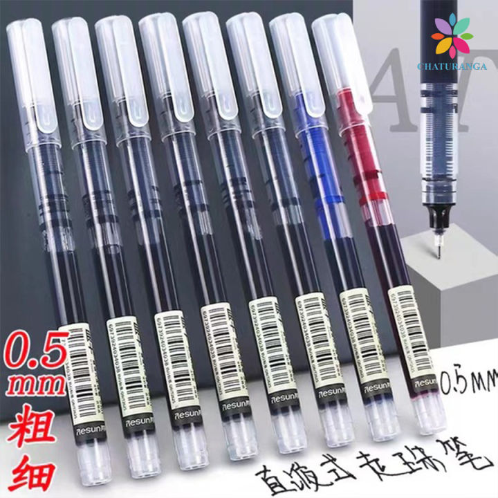 Quick drying liquid ballpoint pen 0.5 mm red and black and blue neutral ...