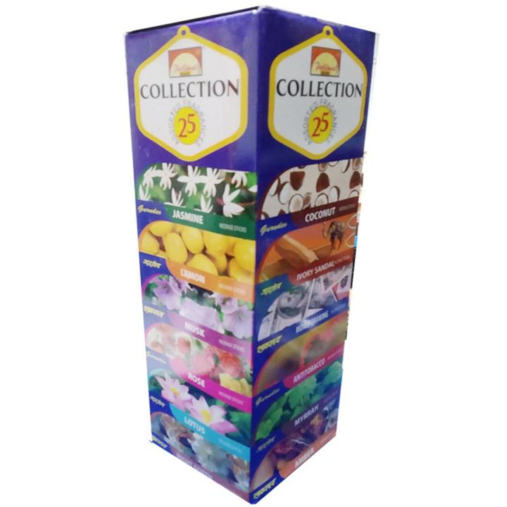 Darshan Incense Square Collection - 25 Assorted Fragrances, 8 Sticks ...