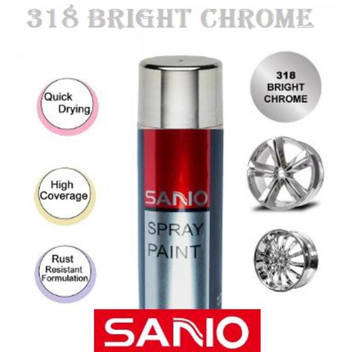Sanvo Spray Paint (318 Bright Chrome) Waterproof Automatic Metallic ...