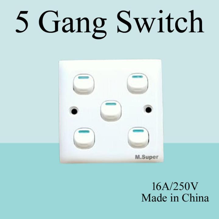 5 Gang Switch Heavy Duty, Long Lusting, 5 Years Guaranty | Daraz.com.bd