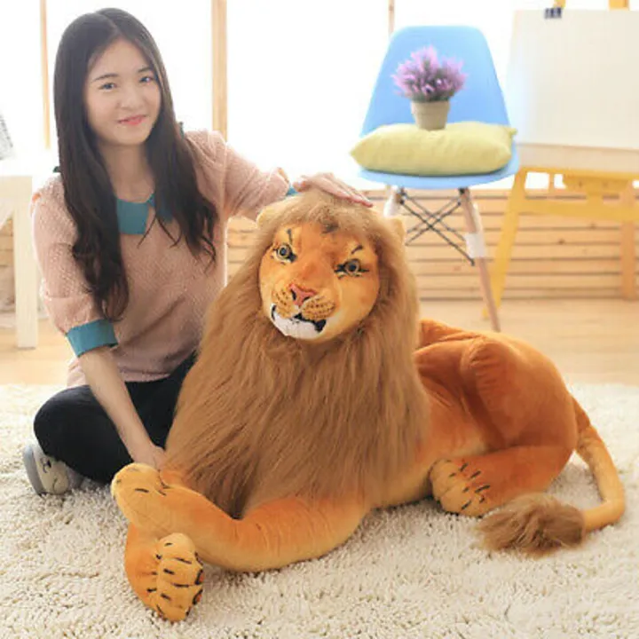 Large Creative Simulation Lion Toy Standing Lion Doll Gift - Toy ...