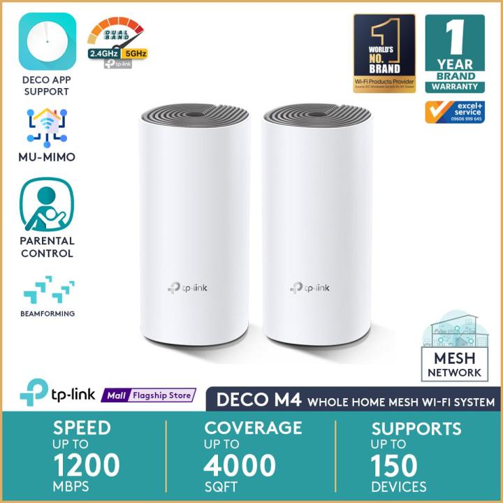 TP-Link Deco M4 AC1200 Whole Home Mesh Router Wi-Fi System 2 Pack ...