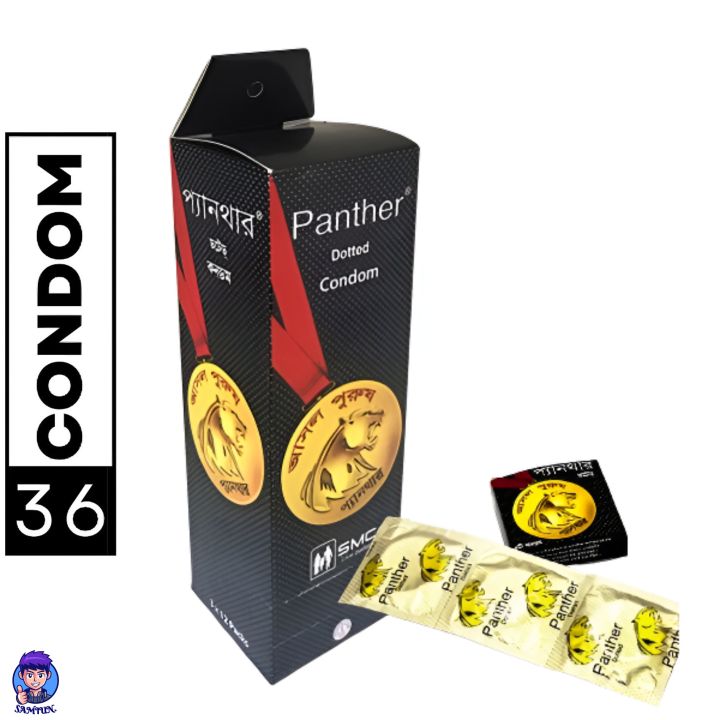 Panther Doted Condom SMC - Full Box - 12 Packs - 36pcs | Daraz.com.bd