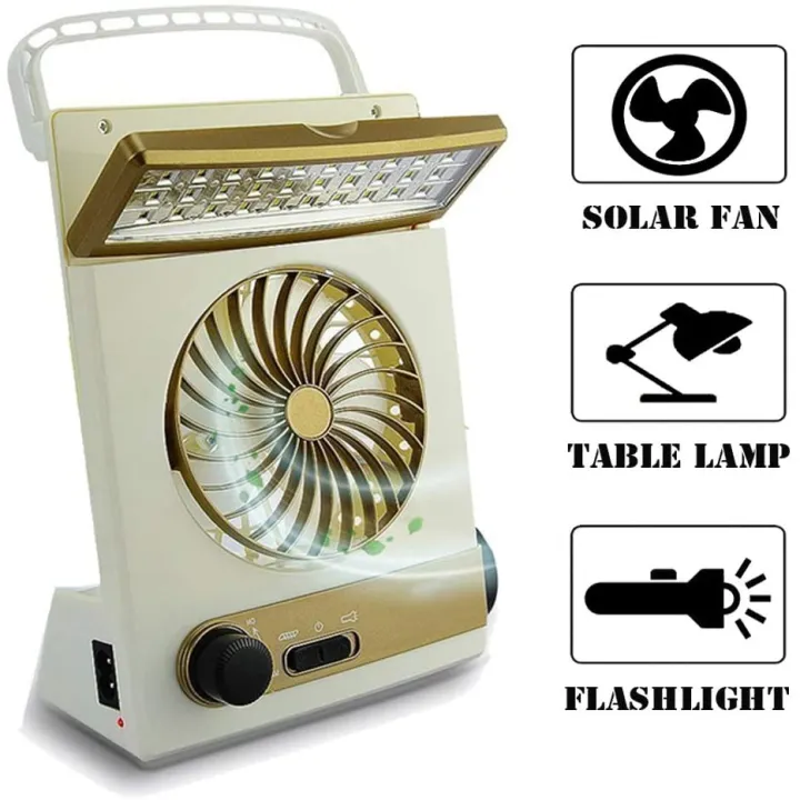 Portable Led Outdoor Solar Lights Solar Fan Camping Fan Cooling Table ...