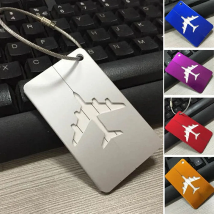 1PC Aluminium Alloy Travel Luggage Tags Baggage Name Tags Suitcase Address Label Holder Metal ...