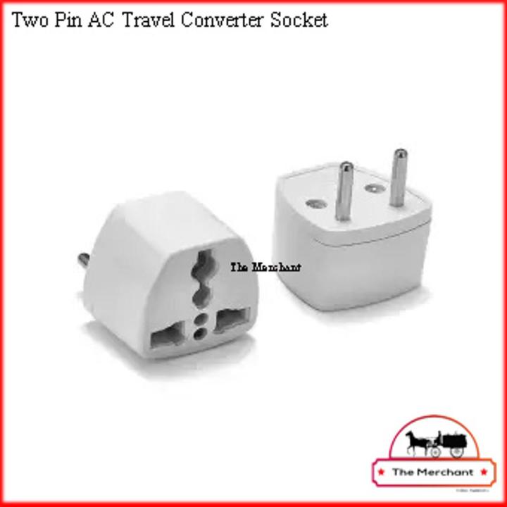 2 Pin Ac Travel Converter Socket - White - 2pc | Daraz.com.bd
