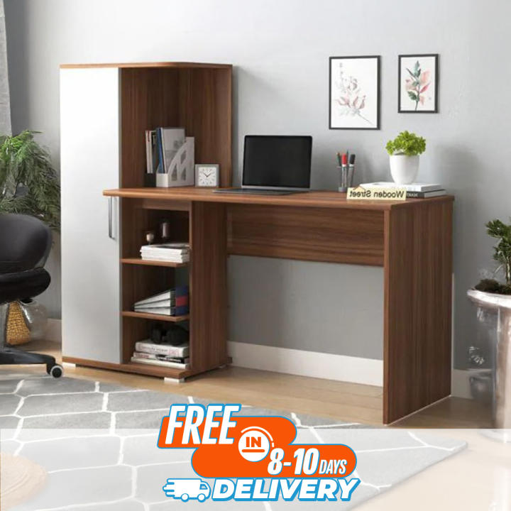 Modern Home Office Computer Table Study Table Laptop Desk With Shelves ...