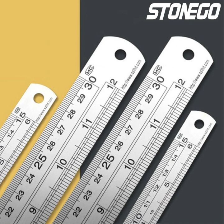 STONEGO Stainless Steel Ruler, 6, 8, 12, 16, 20 Inch Metal Rulers, With ...