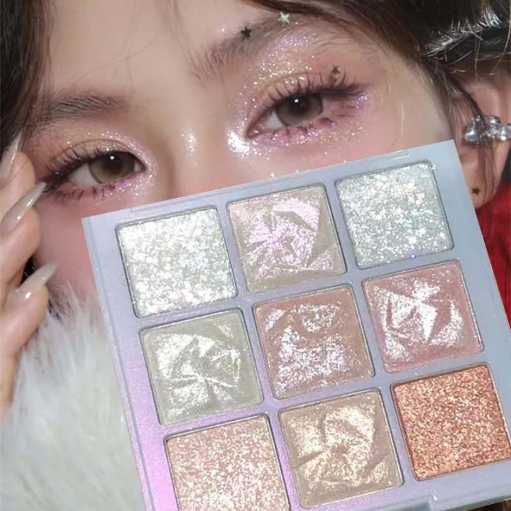 9 Colors Glitter Snowflake Eyeshadow Palette Dream Girl Pearly Eye ...