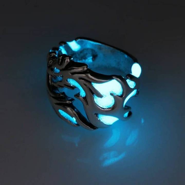 Luminous Titanium Steel Glow In The Dark Dragon Men Rings - Ring For ...