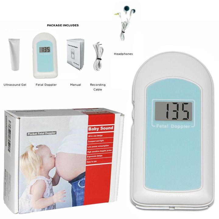Baby Sound B Portable Fetal Doppler Hand-held fetal Heart rate Monitor ...