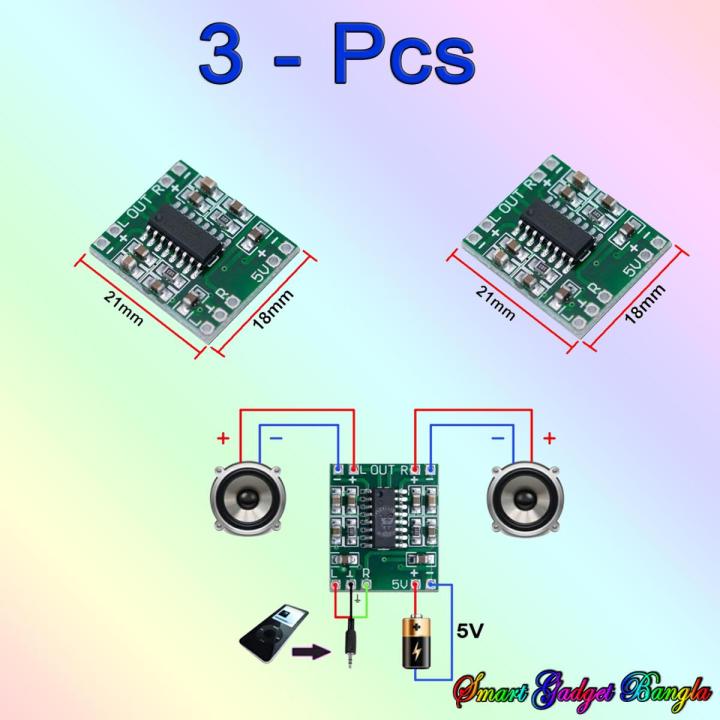 PAM8403 Digital Audio Amplifier 3W + 3W Stereo Class D 5V Amplifier ...