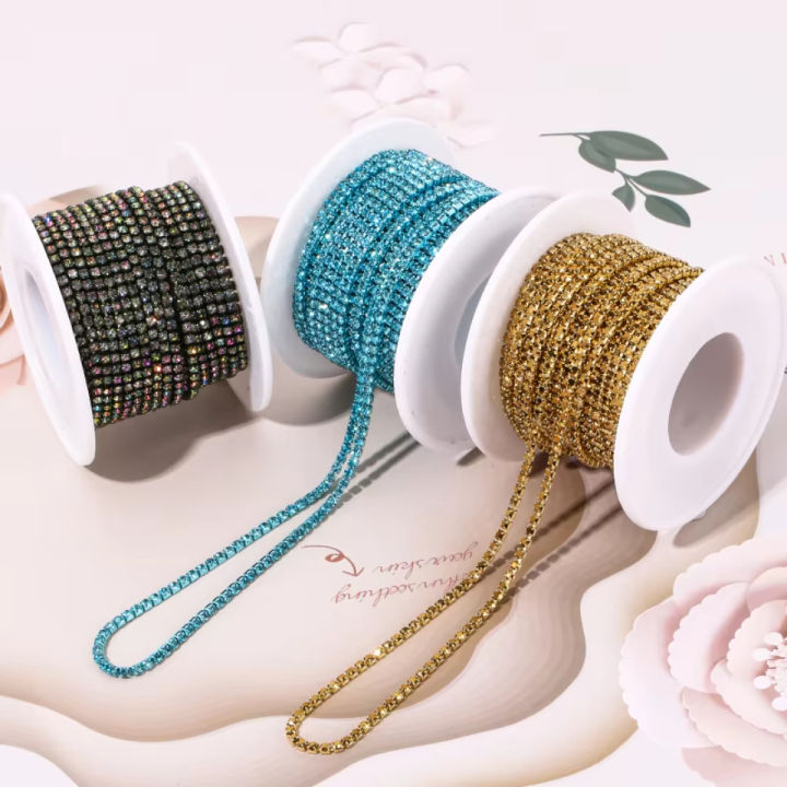 1 Roll AB Crystal Rhinestone Chains Sew-On Glue-On For Garment DIY ...