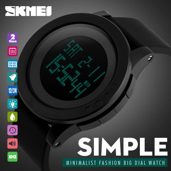 SKMEI 1193 Men's Sports Silicone Strap Watch Dual Time Daily Alarm ...