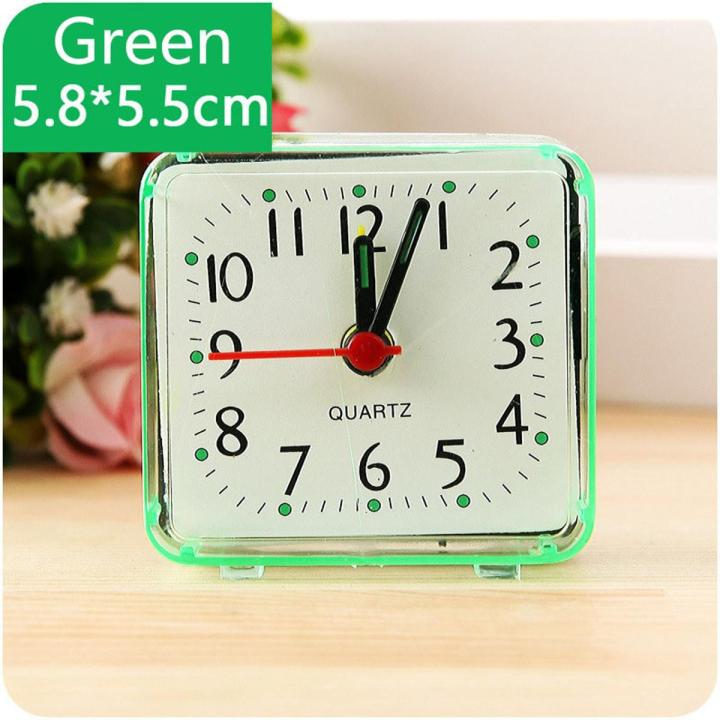 Alarm Clock Square Small Bed Compact Travel Clocks Mini Children ...