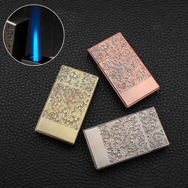 Tang Grass Carving Craft Lighter Metal Windproof Jet Flame | Daraz.com.bd