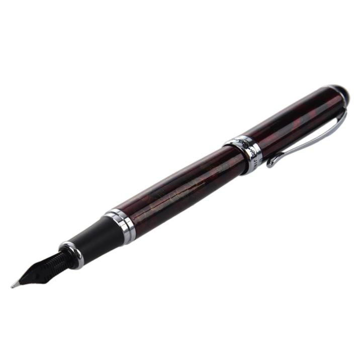 New jinhao X750 Deep Red Pen Medium Fine Nib Ink Fountain Pen Office ...