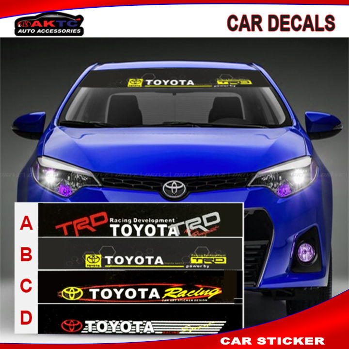 TOYOTA Car Universal Windshield reflective sticker Sport Windshield ...