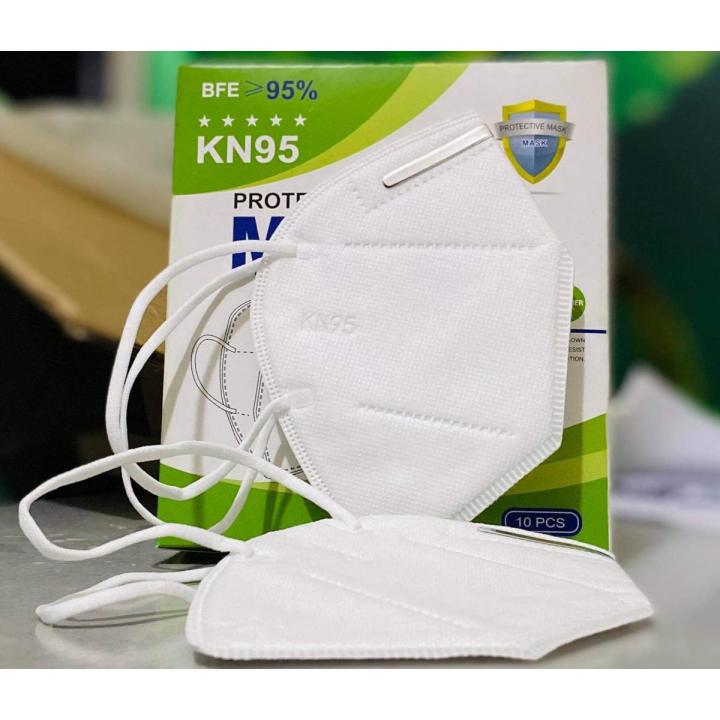 5 Layer Kn-95 Protective Mask with Steel Nose Clip- White 10 pcs | Daraz.com.bd