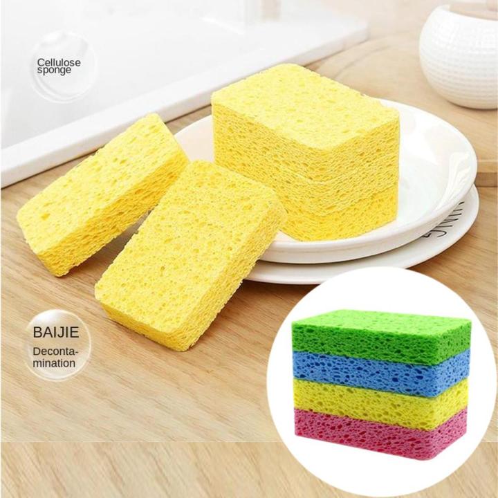 Kitchen Powerful Scouring Pad Wipe Brush Pot Scouring Tool Cellulose ...