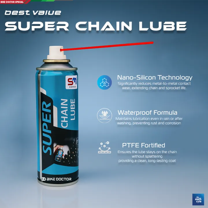 SM Korea Super Chain Lube for Motorcycle Drive Chains 220ml (NW 130g) 1 ...