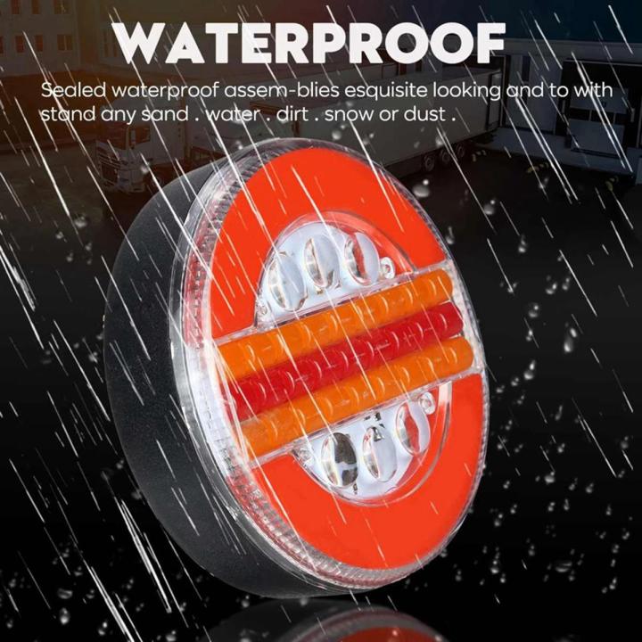 XHHDQES 24V 49 LED Round Hamburger Rear Tail Lights Sequential Dynamic ...