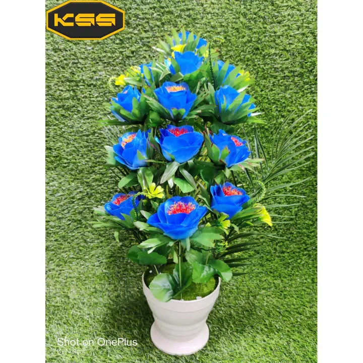 Artificial rose tub 13 rose head 26" long | Daraz.com.bd