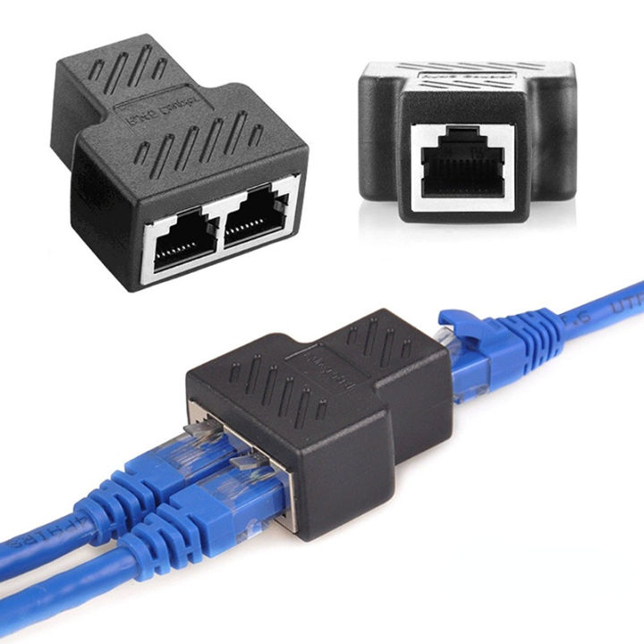 Ethernet Splitter Connector 1 To 2 Rj45 Network Adapter Super Cat5 ...