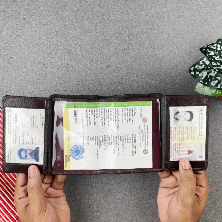 Multifunctional PU Leather Wallet Car and Bike Driving License Bag ...