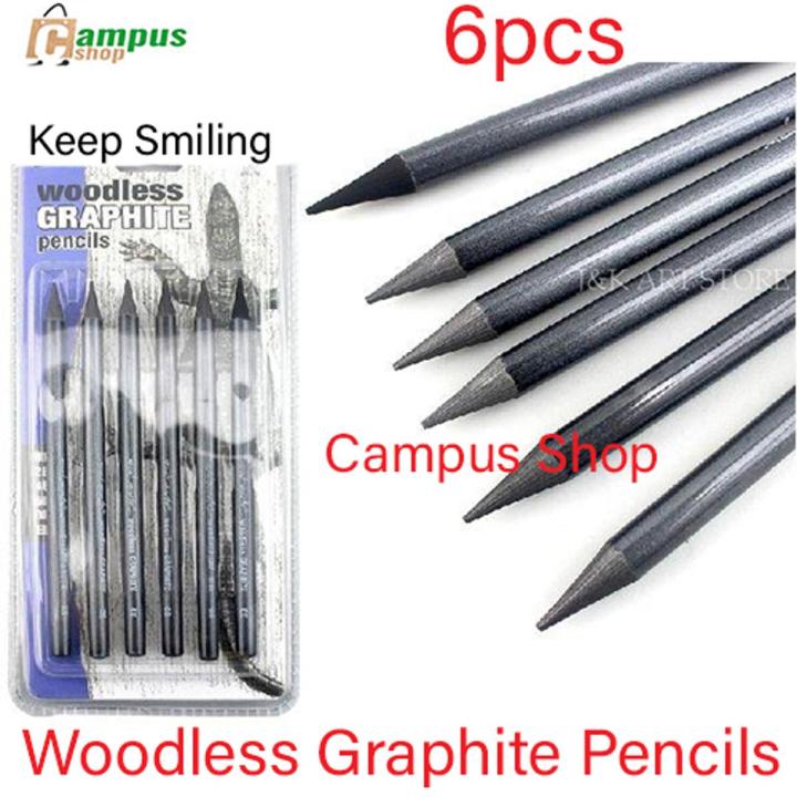 keep smiling woodless graphite pencils 6 pcs | Daraz.com.bd