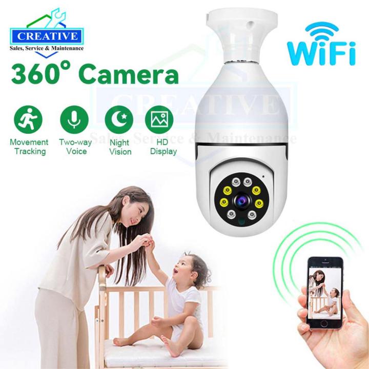 V380 pro Bulb camera Smart bulb camera Wi-Fi Two Way Talk Night Vision ...