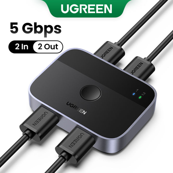 UGREEN USB 3.0 Sharing Switch 2 in 2 out, 2 Computers 4*USB C Port 5Gpbs Peripheral Switcher ...