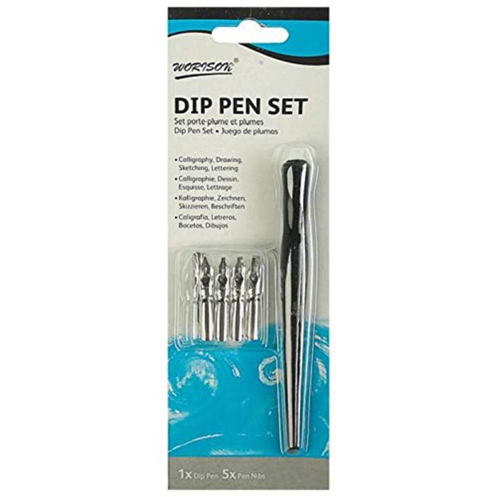 Worison Dip Pen Set With 5 Different Steel Nibs For Calligraphy & Dip ...