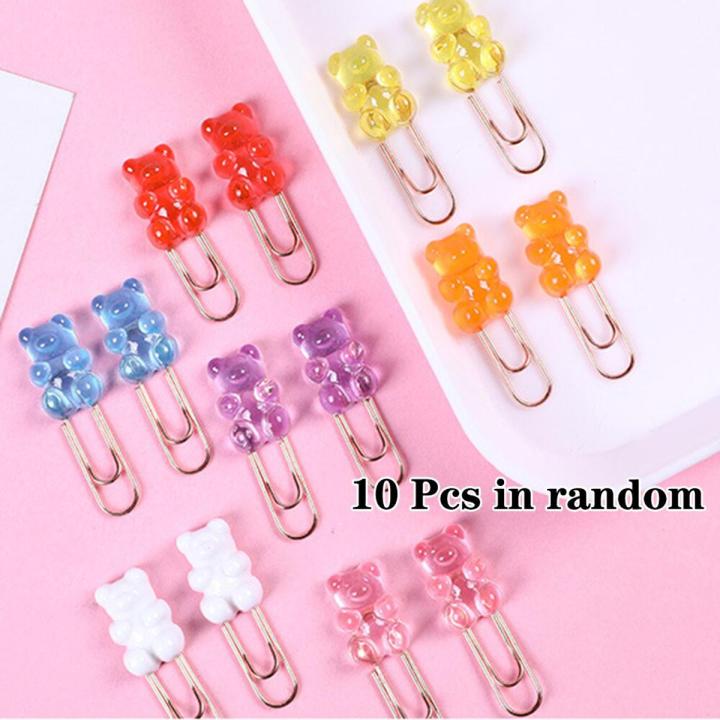 【VisioN Shop】10pcs New Kawaii Rainbow Paper Clip Bookmark Binder File ...