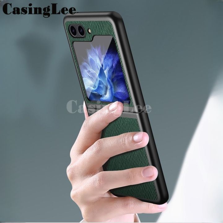 For Samsung Galaxy Z Flip 5 Case Cross Texture Leather Soft Cover for ...