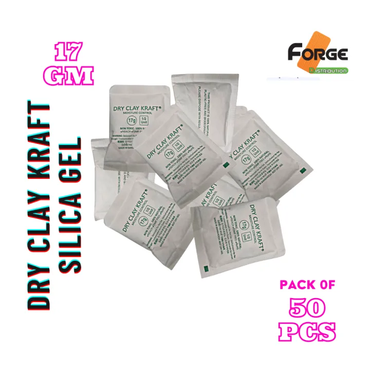 DRY CLAY KRAFT Silica Gel 17 Gram 50pcs. White Silica Gel Premium ...