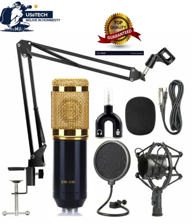BM 800 Condenser Microphone with Studio Light Music Recording | Daraz ...