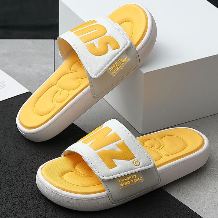 Black, Yellow, Green and White Color Slides Slipper SUNZTONZ Light ...