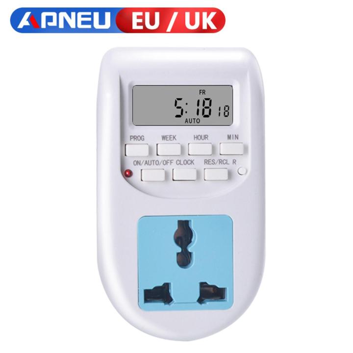 Digital Switch Timer With UK EU Socket Weekly Programmable Electronic ...
