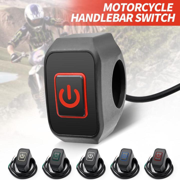 Motorcycle Handlebar Switch with LED Light Momentary Button for ...