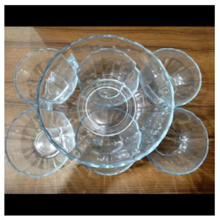 Nasir Glassware 7 pcs Clear Glass Bowl Set/ Gift set/ firni set/soup ...