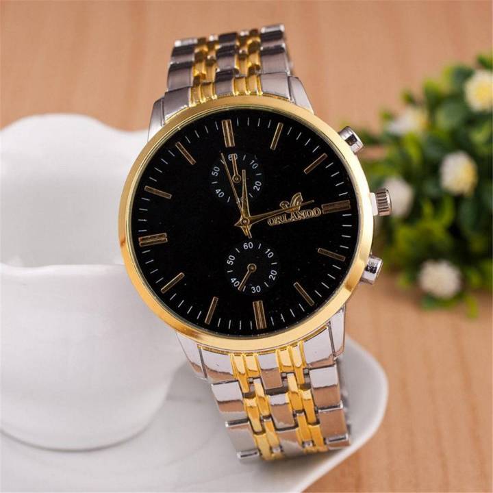 【Pocket king VOX 】Men's Gold Steel Belt Watches Business To Alloy Watch ...