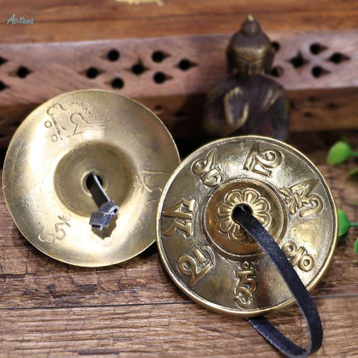 Tibetan Tingsha Cymbals Yoga Decor Easy to Playing 6.5cm Diameter Chime ...